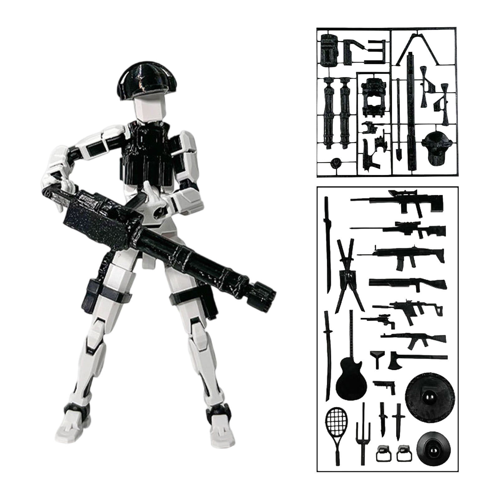 T13 3D Printed Doll, 18-Weapon Set, Posable Joints & Desktop Ornament ...