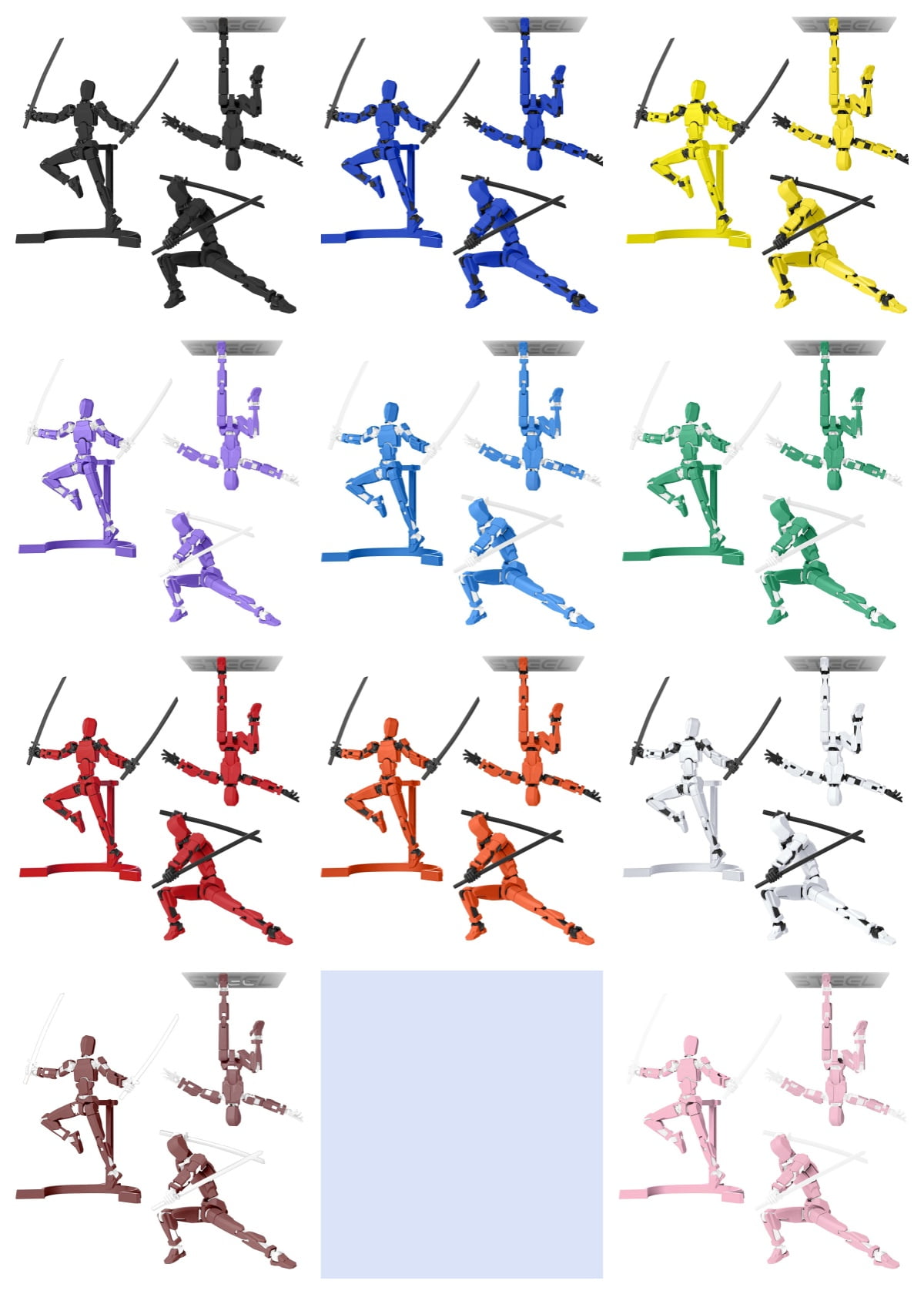 T13 Action Figure Set,11 PCS Robot Action Figure Titan 13 3D Printed ...