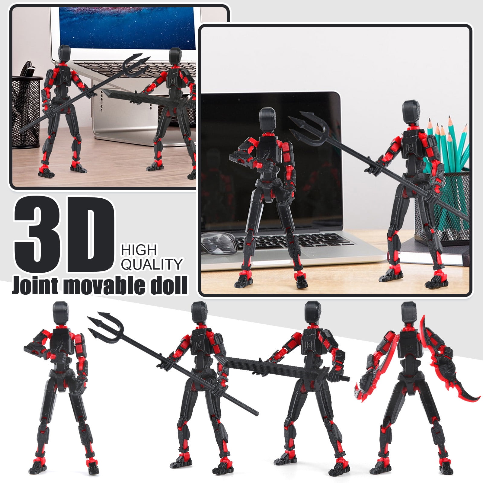 T13 Action Figure Set, 3D Printed Titan 13 Robot Movable Action Figure ...