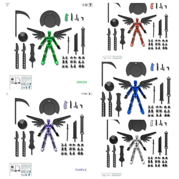 T13 Action Figure Set,5PC 3D Printed Toys Robo 13 Action Figure,Dummy ...