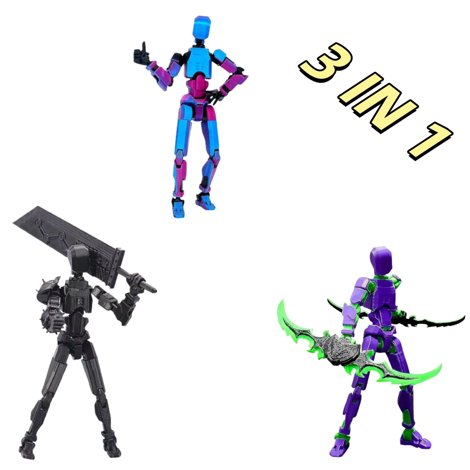 T13 Action Figure Set Set Robot Fidget Toys for Kids, Lucky Dummy T ...