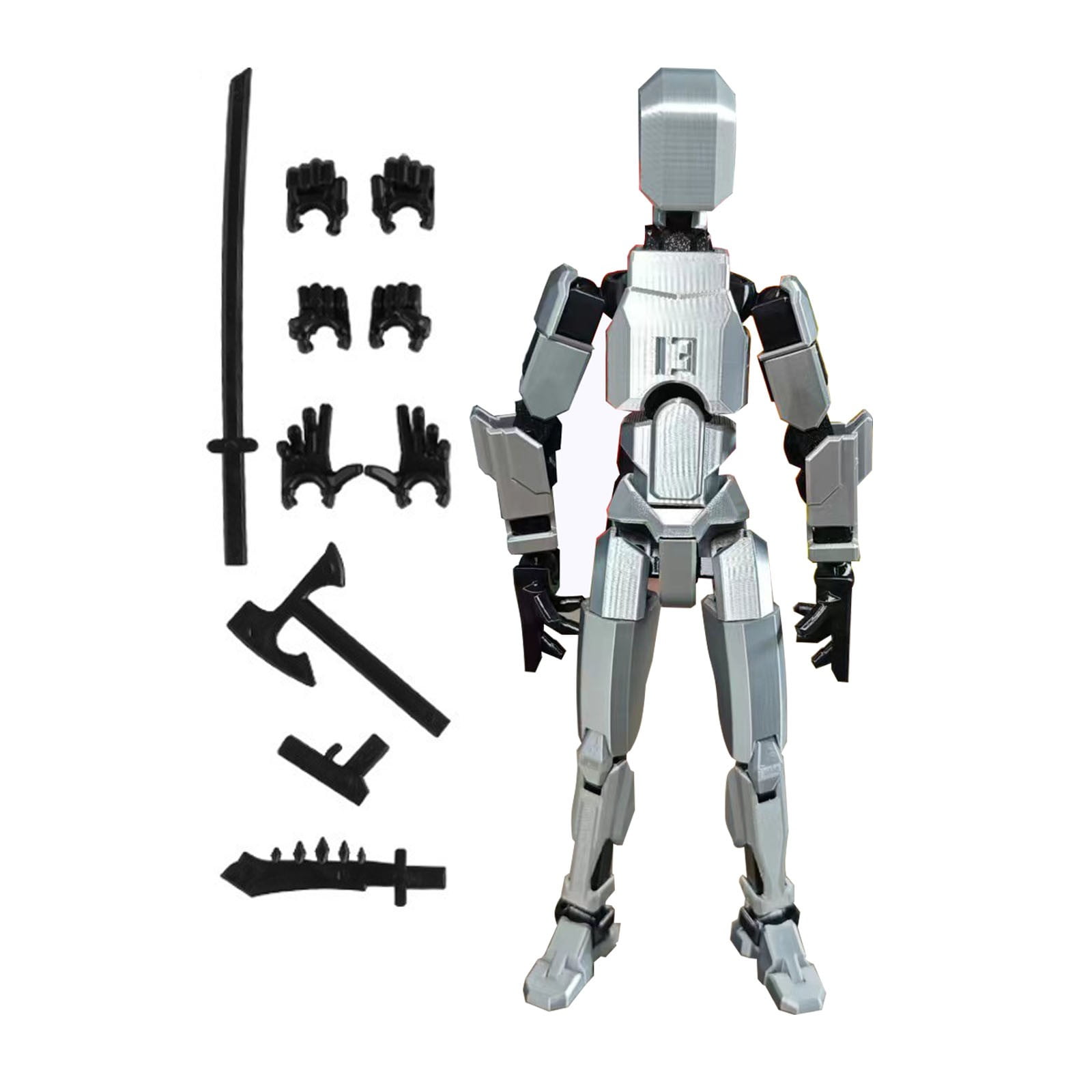 T13 Robot Action Figure,4 Inch 3D Printed Figure Set, Dummy Robot,Full ...