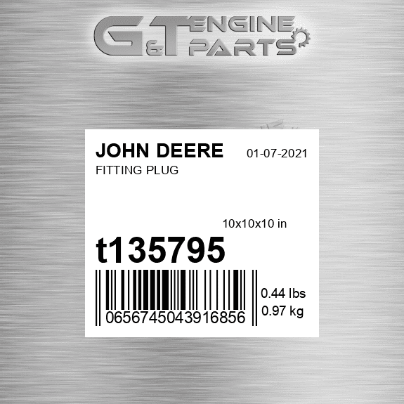 T135795 FITTING PLUG fits JOHN DEERE (New OEM) - Walmart.com
