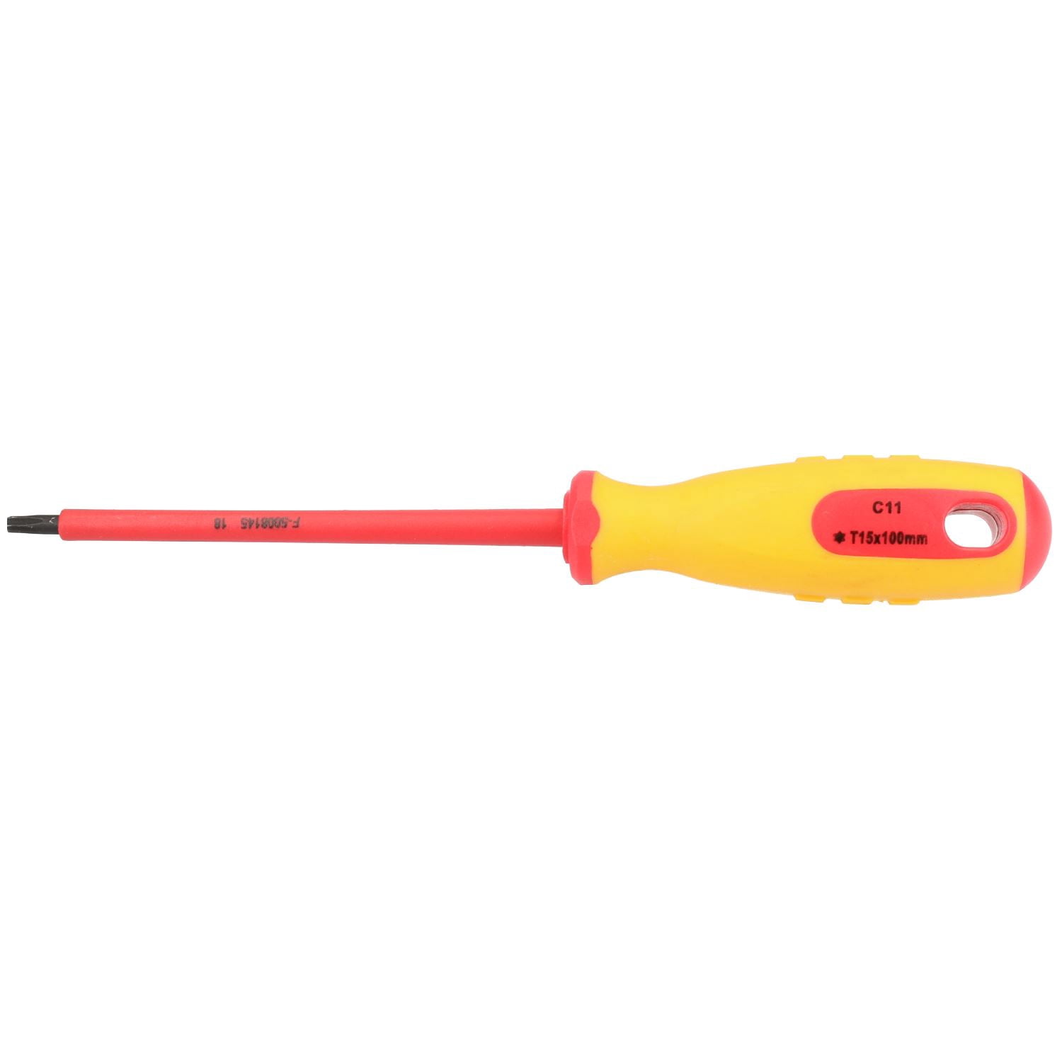 T15 x 100mm VDE Torx Star Insulated Screwdriver For Use On Hybrid ...