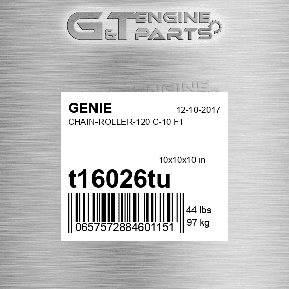 T16026TU CHAIN-ROLLER-120 C-10 FT fits Genie (New OEM) - Walmart.com