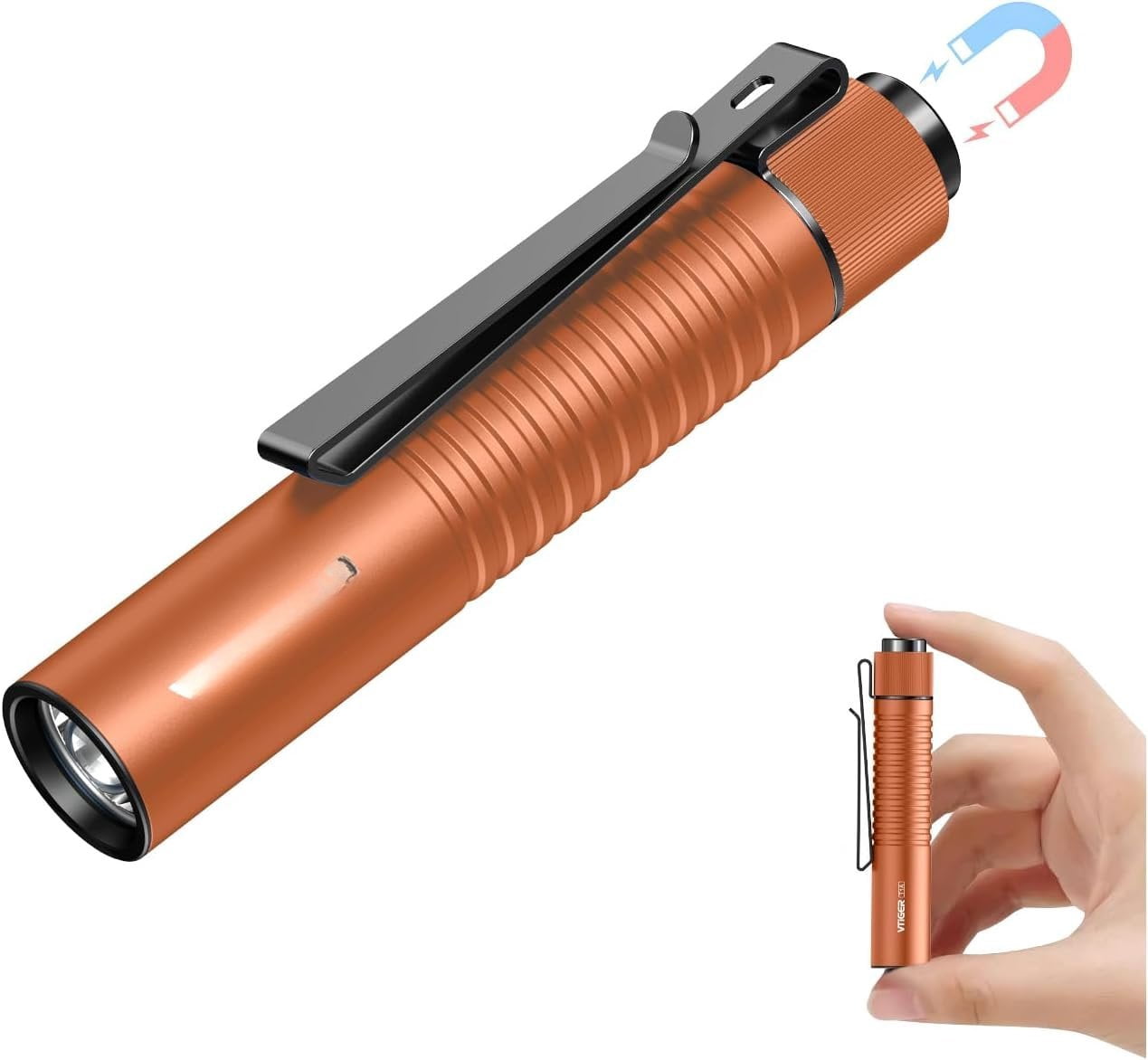 T1A Mini Pocket EDC Flashlight with Clip,1300 Lumen Compact Little ...