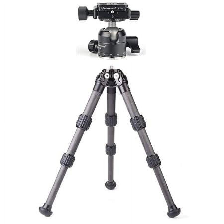 T1C30N Mini 3-Section Carbon Fiber Tripod with XB-28II Mini Dual ...