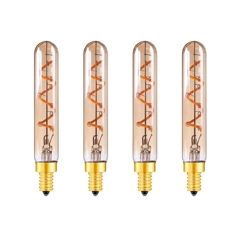 T20 LED Candelabra Bulbs 3W, E12 Base, 2200K Amber Warm Light, Vintage ...