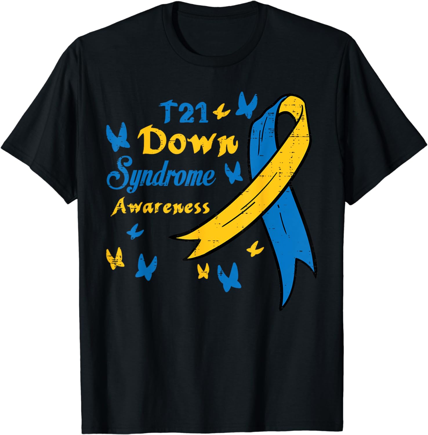 T21 Down Syndrome Awareness Ribbon Trisomy 21 Men Women T-shirt - Walmart.com