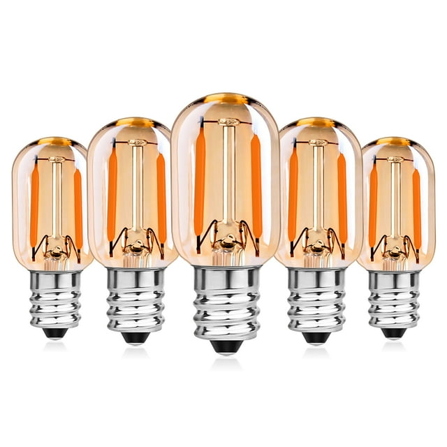 T22 LED Filament Bulb, E12 Candelabra Base Bulbs (Amber Glow),Vintage ...