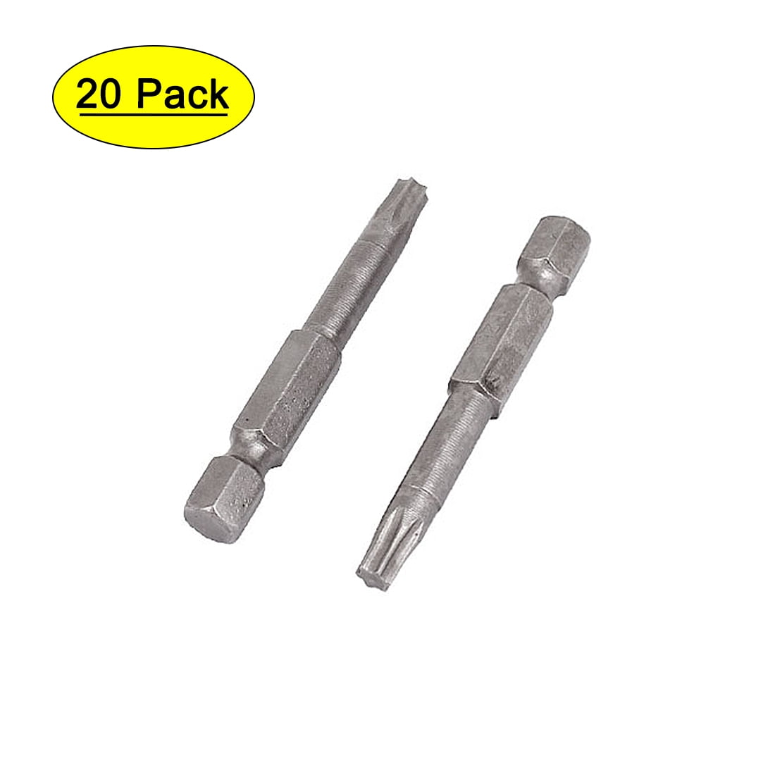 T25 Tip 1/4" Hex Shank 50mm Long Magnetic Torx Screwdriver Bits Gray ...