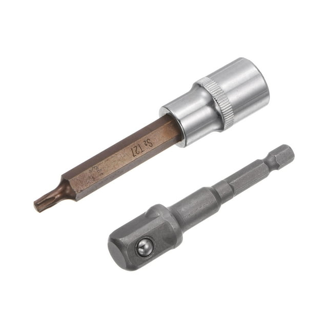 T27 Torx Bit Socket, 1/2" Square Drive 4" Length with Hex Shank Power Drill Adapter - Walmart.com