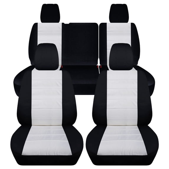 Design Covers Jeep Wrangler JK Seat Covers, Black and White, Cotton ...