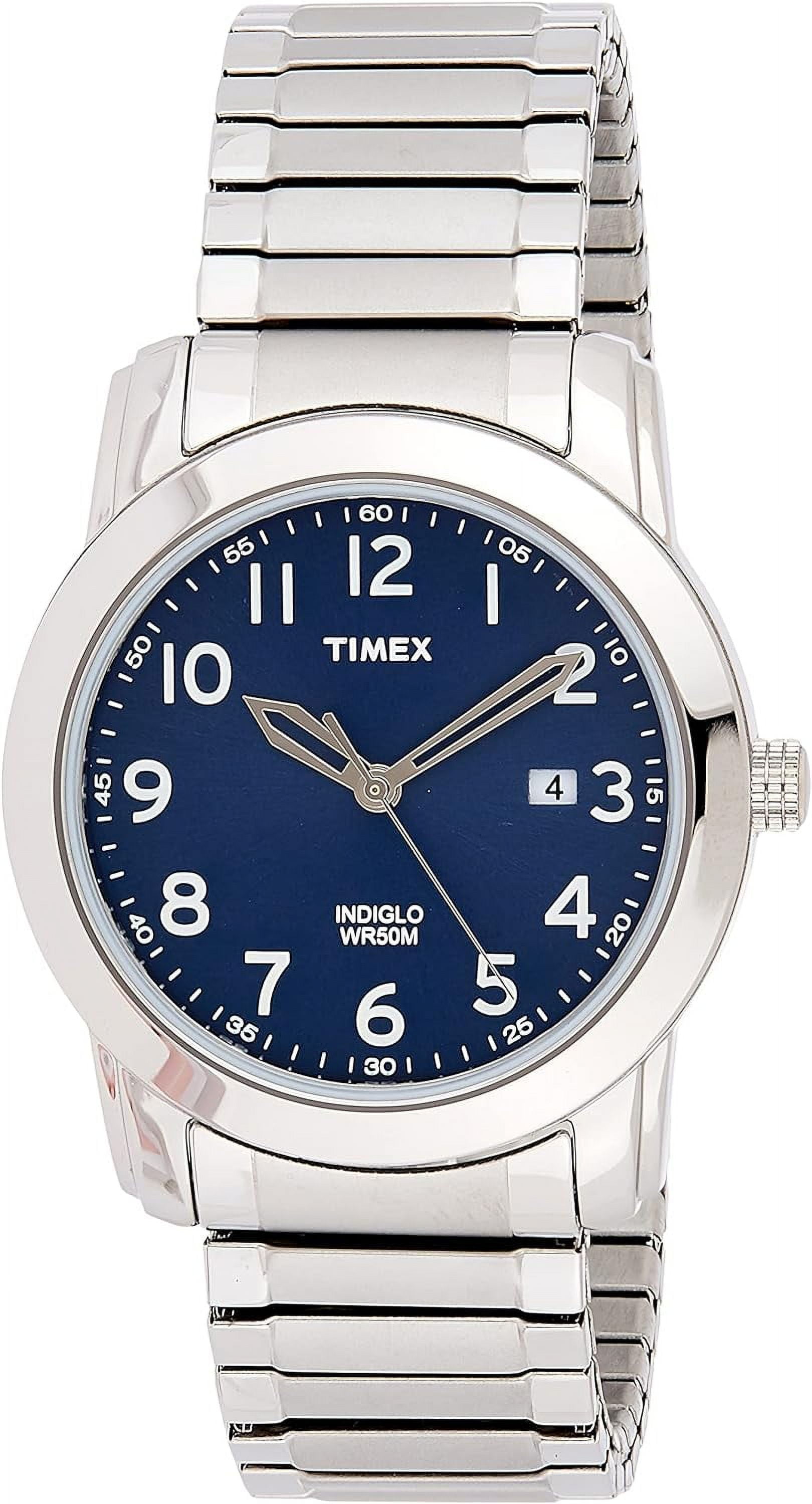 T2P132 Men's Silver Analog Watch With Blue Dial - Walmart.com