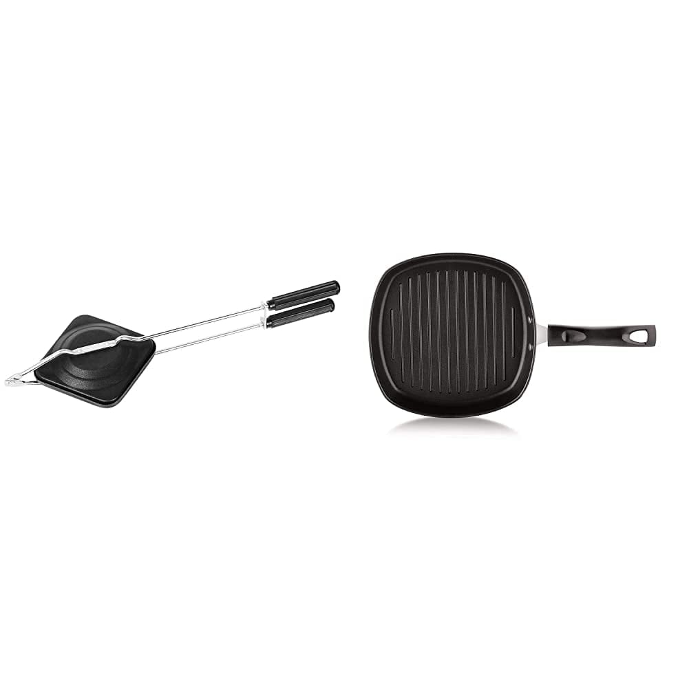 T2STSR Sandwich Gas Toaster Regular + Square Grill Pan, Black Color ...