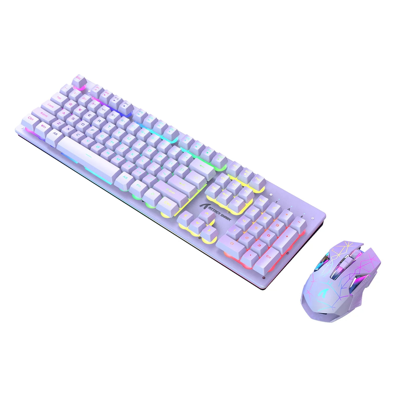 T3 Wireless Keyboard Mouse Rechargeable Ergonomic RGB Lighting 2.4GHz ...