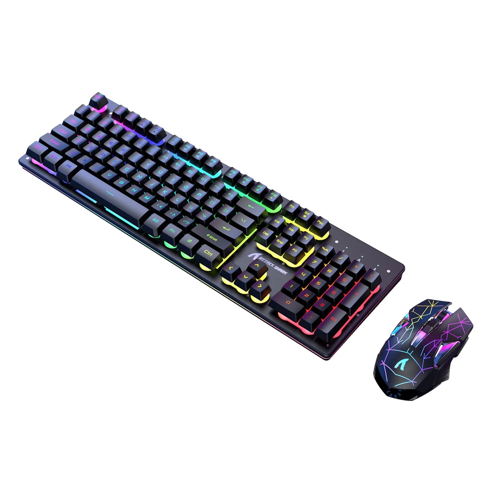 T3 Wireless Keyboard Mouse Rechargeable Ergonomic RGB Lighting 2.4GHz ...