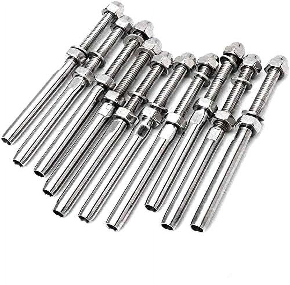 T316 Stainless Steel Swage Threaded Tensioner End Fittings 5/32" Cable ...