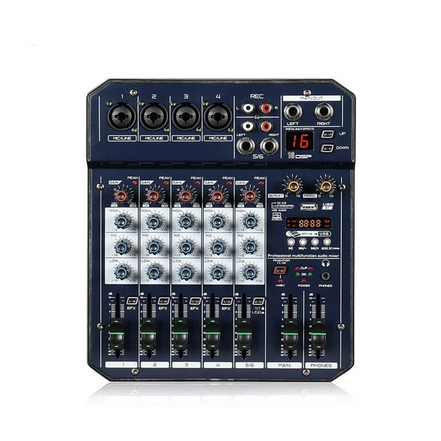 T4 Portable Sound Card Mixing Console Mixer Built-in 48V Phantom Power ...