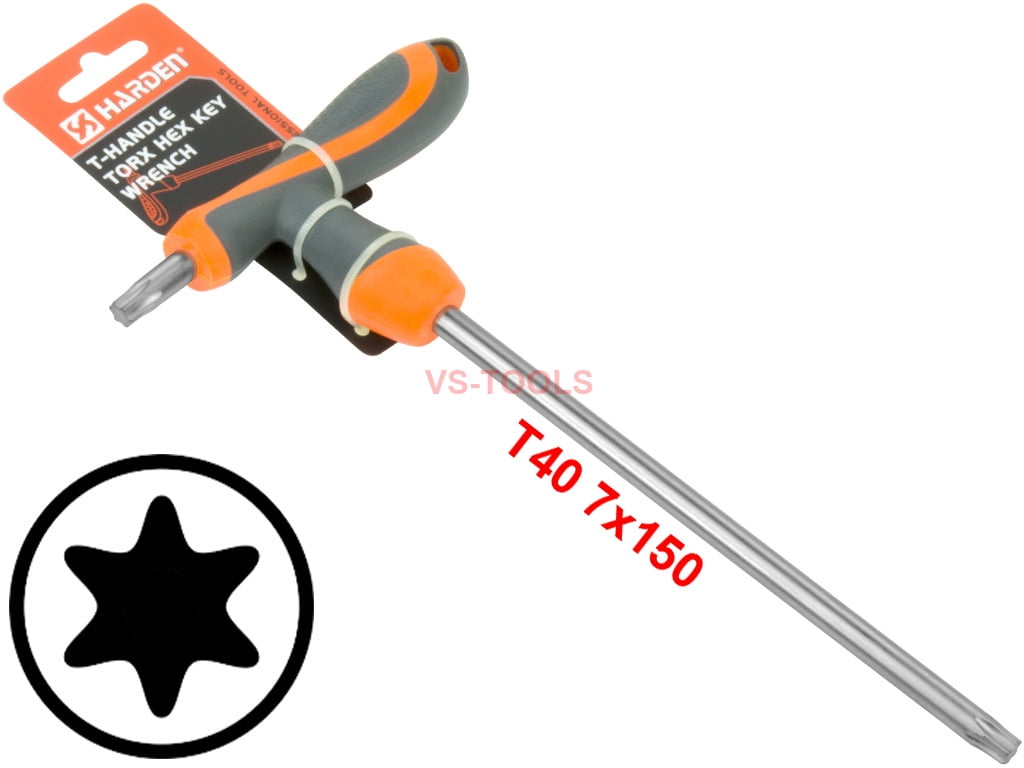 T40 T-Handle Torx Torque 6 Point Star Key CRV TPR Screwdriver Wrench ...