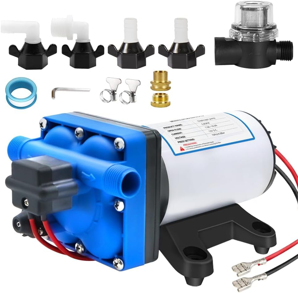 T42 Automatic 12v DC RV Water Pump Self-Priming Diaphragm Water Pump 5 ...