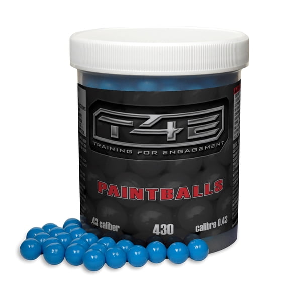 T4E PAINTBALLS .43 - BLUE 430 CT Jar for Training and Target Practice ...