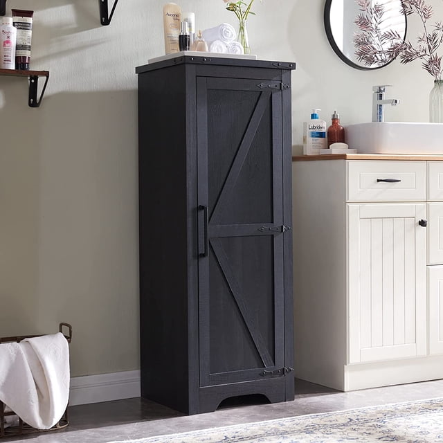 T4TREAM Farmhouse Wooden Storage Cabinet with Adjustable Shelves and ...