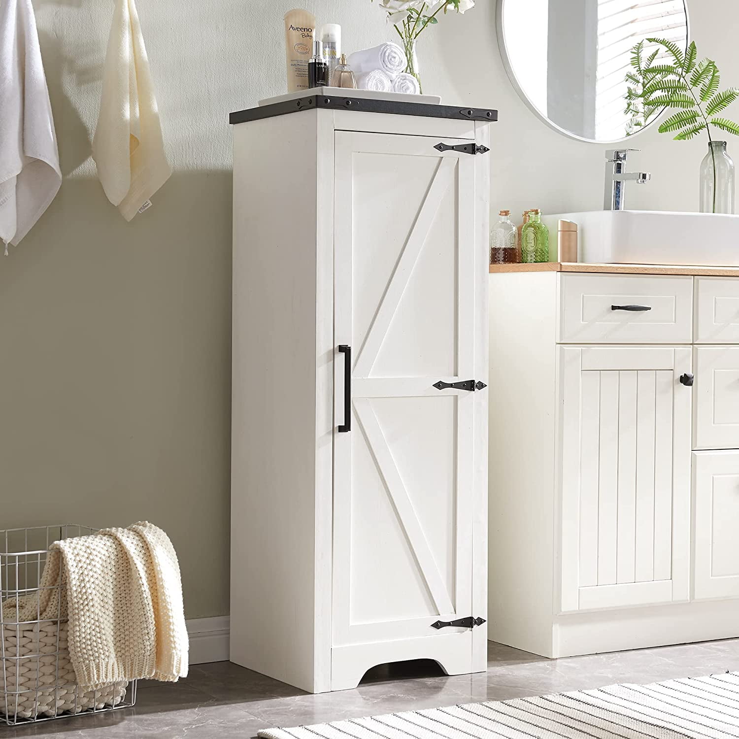 T4TREAM Rustic Style Wooden Farmhouse Storage Cupboard, Kitchen/Pantry ...