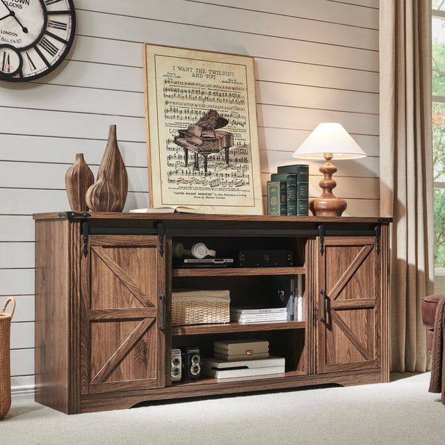 T4TREAM Farmhouse TV Stand with 4 Drawer for TVs up to 75", Farmhouse ...