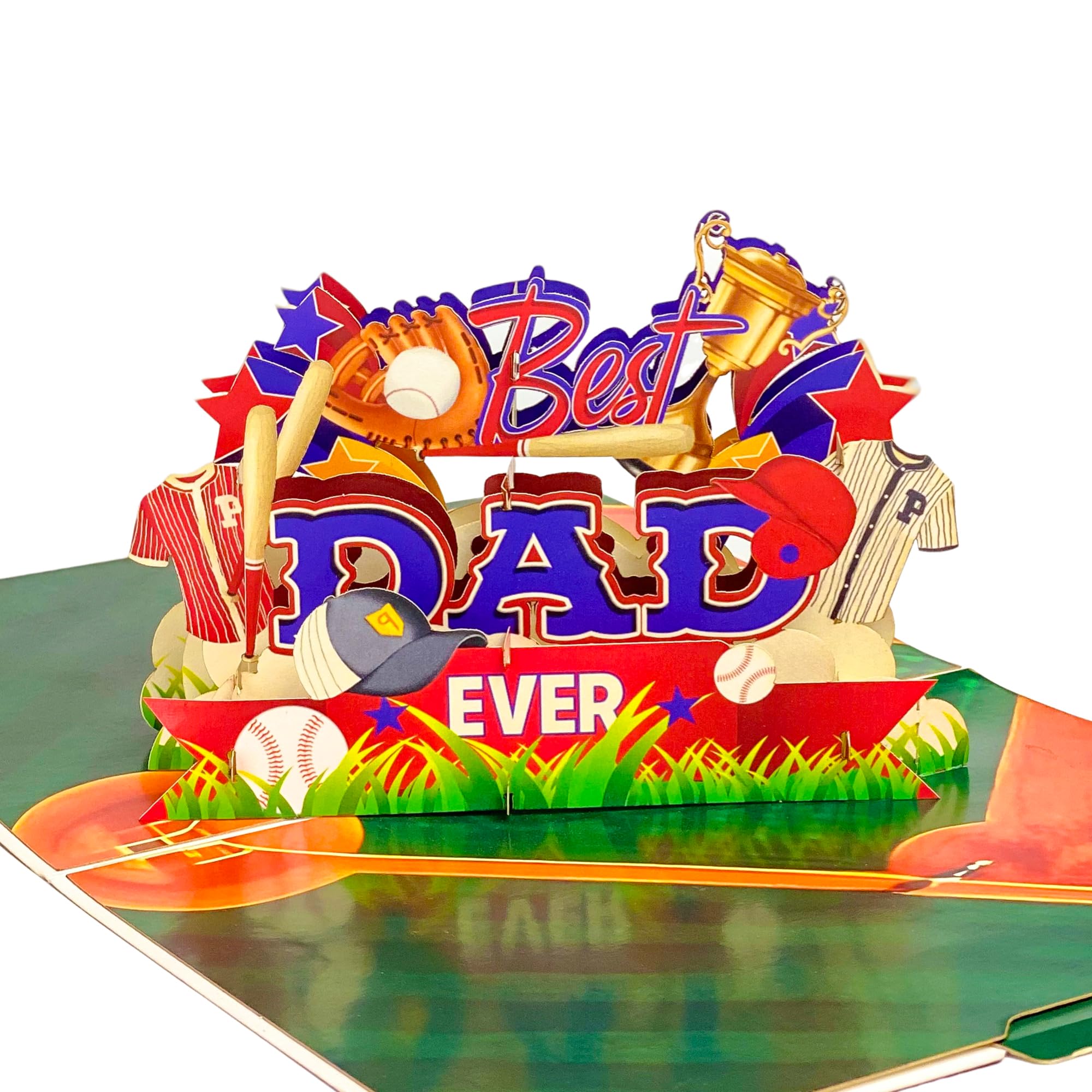 T4s Best Dad Ever Happy Fathers Day Card from Wife, Daughter, Son, Pop Up Birthday Card, Father ...