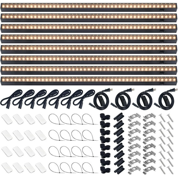 T5 , Light for Indoor Growing, 2FT 80W (8 x 10W) Full Grow Light, Black ...