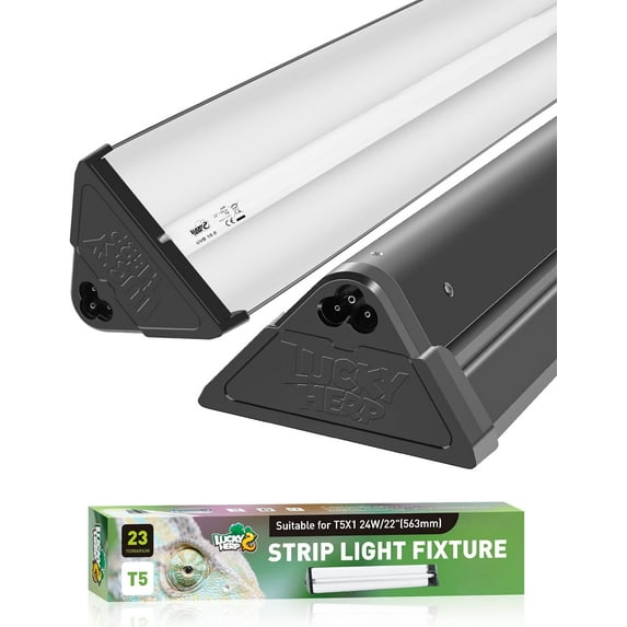 T5 Reptile Light Fixture Combo Kit 24W, UVB 10.0 22" Fluorescent Tube ...