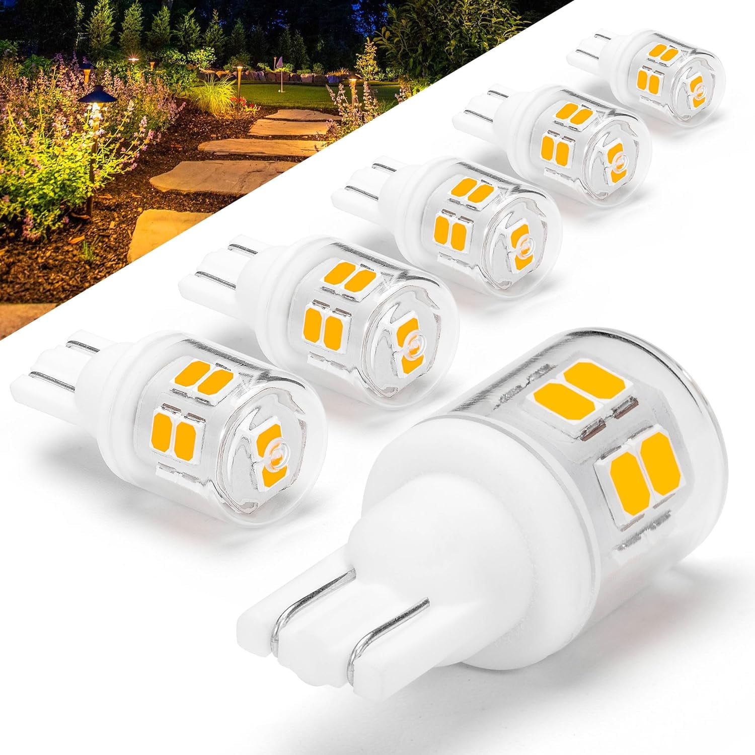 T5 T10 LED Wedge Base Bulbs, 2700K Warm White 2 Watts Equivalent 11W ...