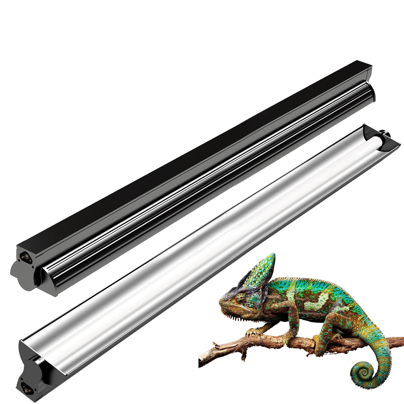 T5 UVB Reptile Light Kit, 39W Terrarium Hood Fixture with UVB 5.0 Bulb, 34-inch Lighting Combo ...