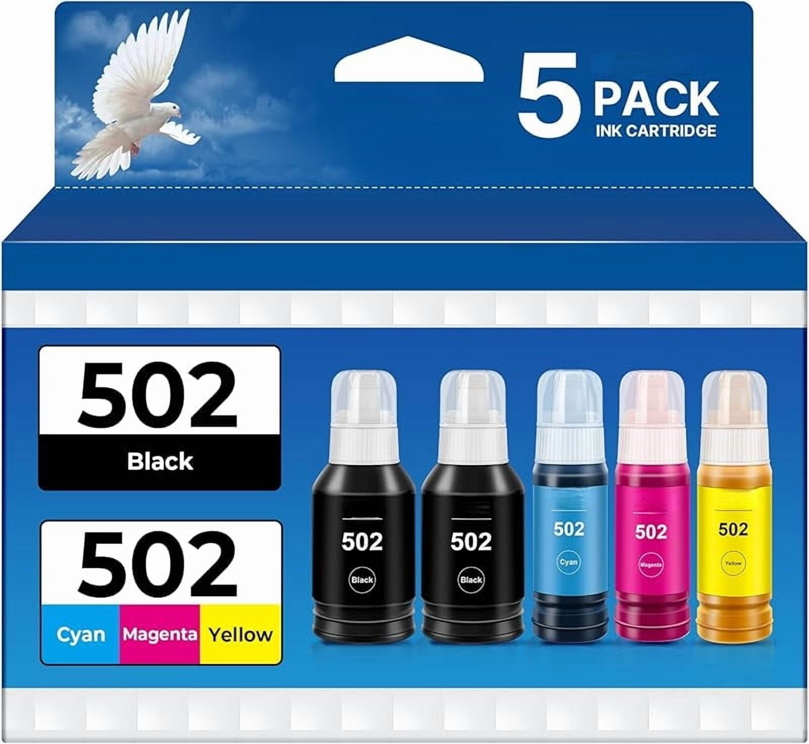 T502 502 Ink Refill Bottles ET-2850 ET-3850 Replacement for Epson 502 ...