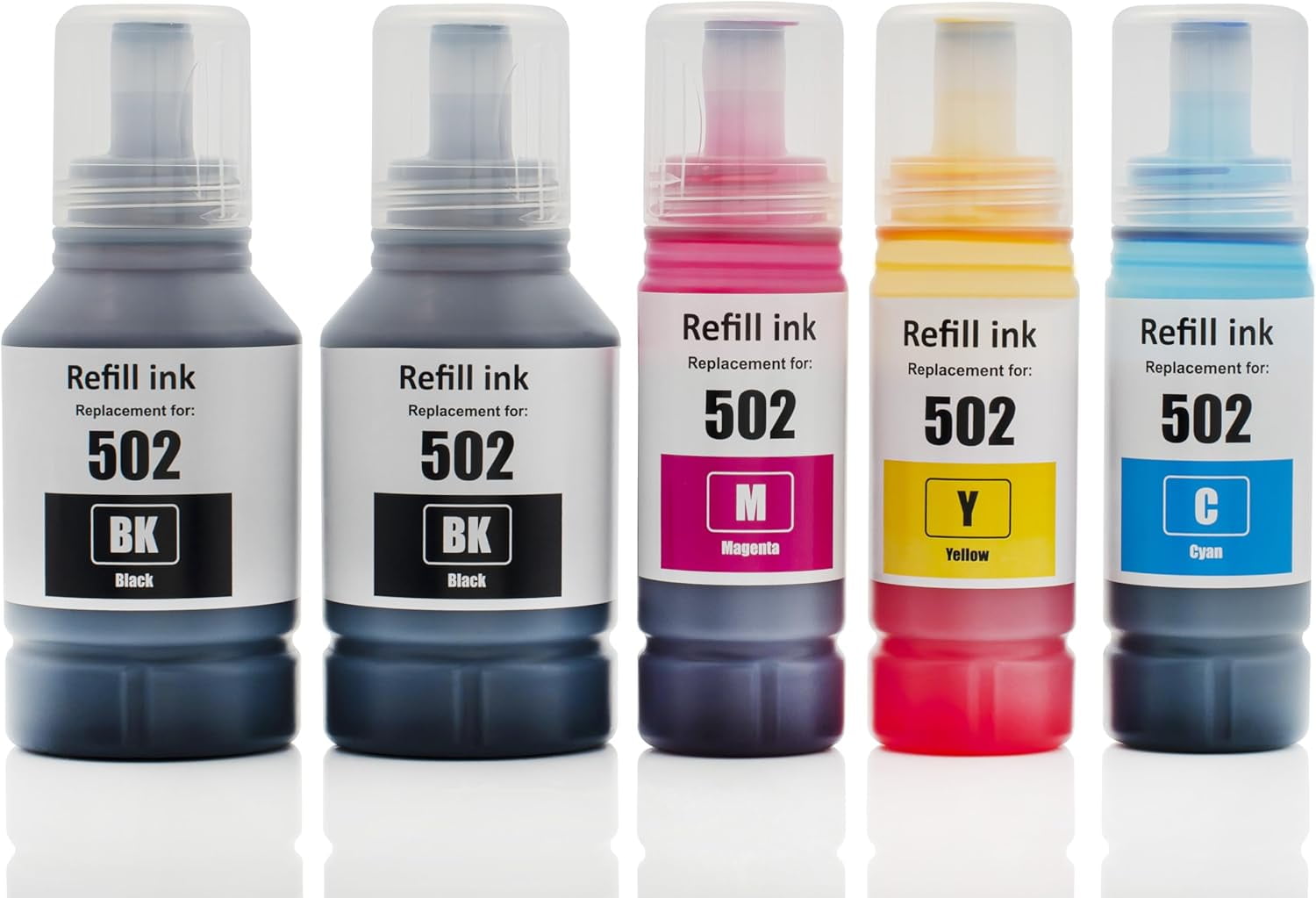 T502 502 Ink Refill Bottles for Ecotank ET2760 ET-4760 ET2750 ET-3760 ...