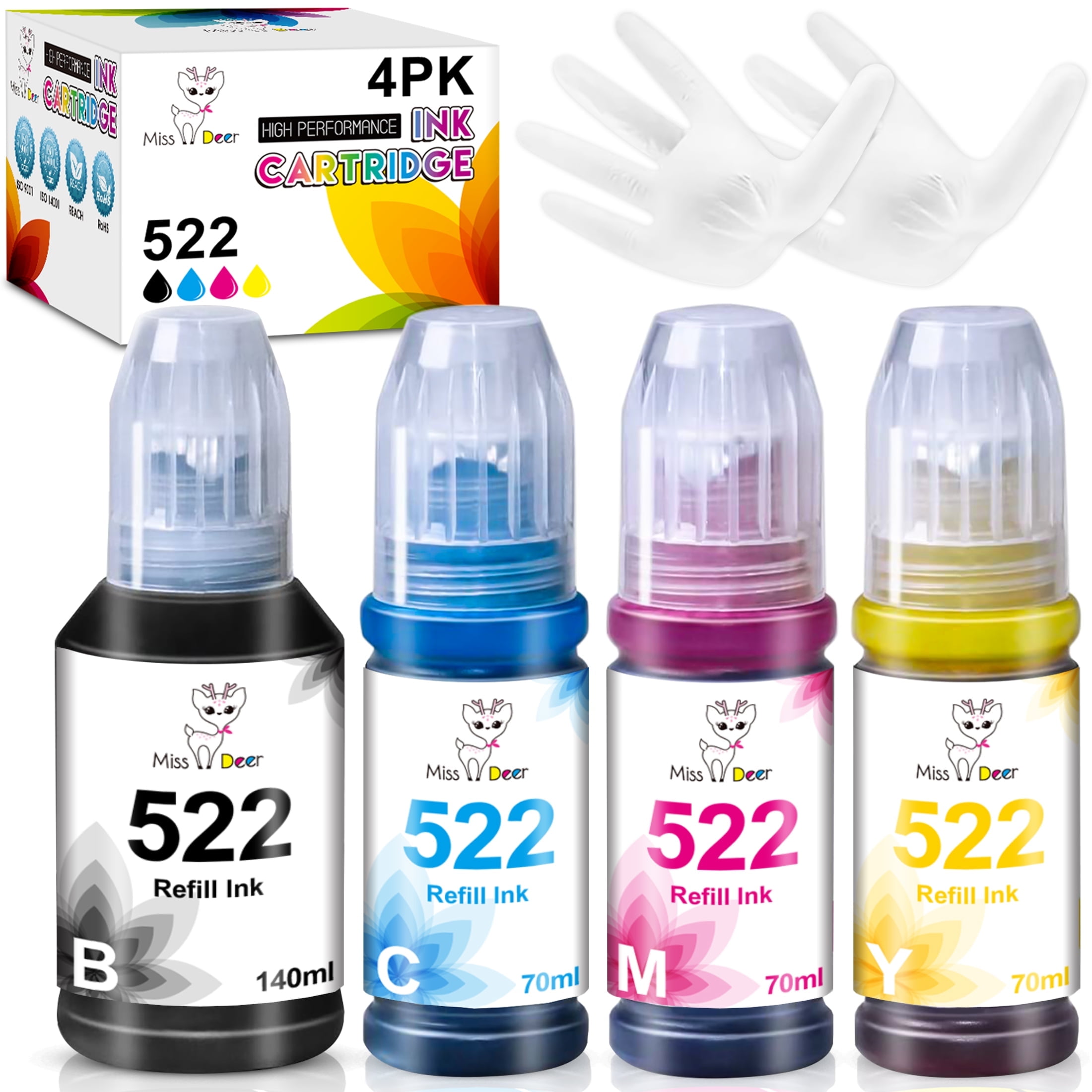 T522 522 Ink Bottle Compatible with Epson T522 Ink Refill Bottles for ...