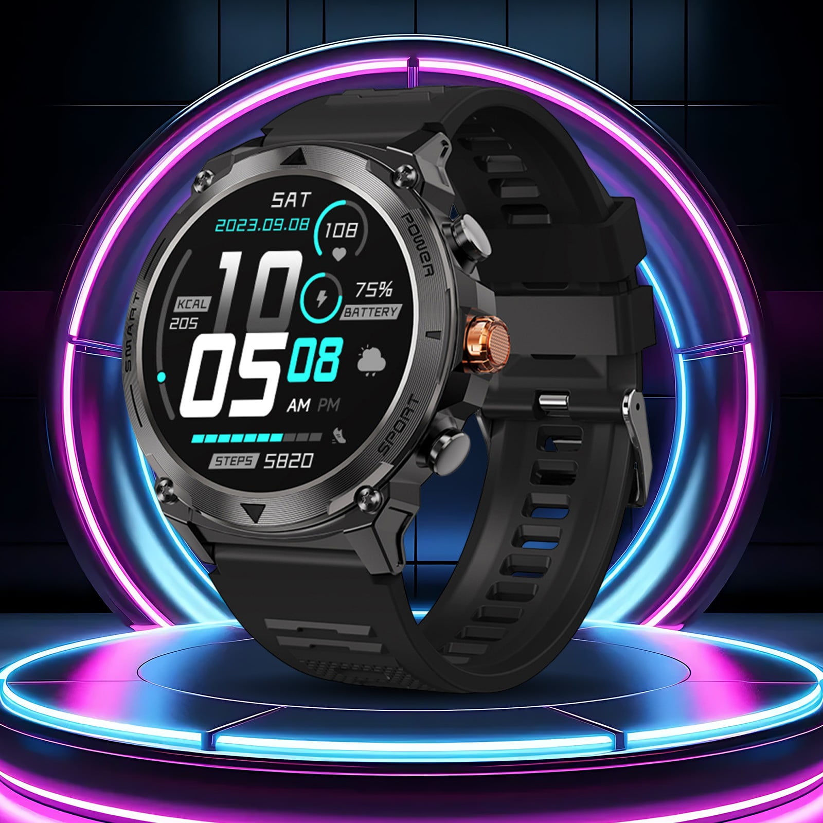 T53 Bluetooth Call Outdoor Three-proof Sports Watch 1.43-inch AMOLED Smart Watch - Walmart.com