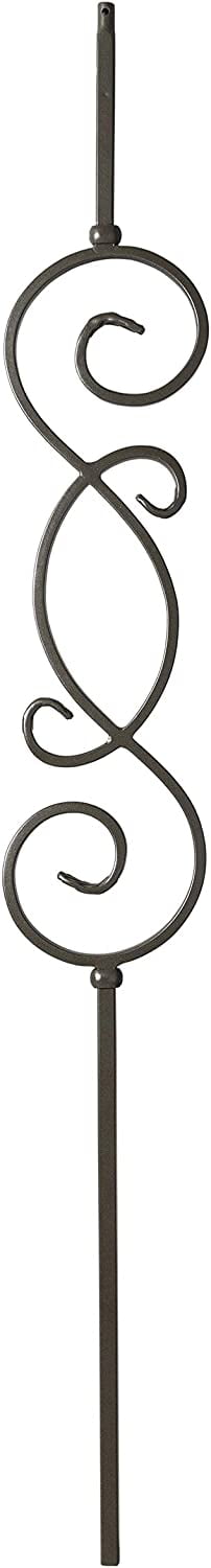 T57 - Iron Balusters - "S" Scroll V2 - Hollow - 44" X 1/2" Square - Box ...