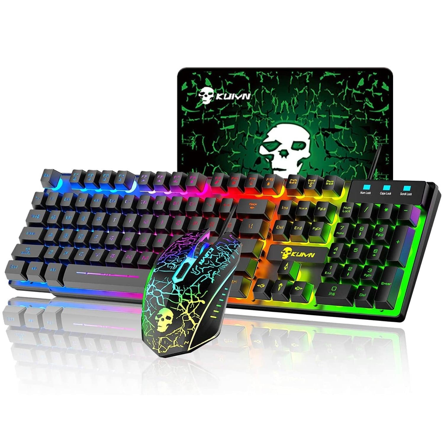 T6 Colorful Backlight 3 in 1 Computer Wired Gaming keyboard Mouse ...
