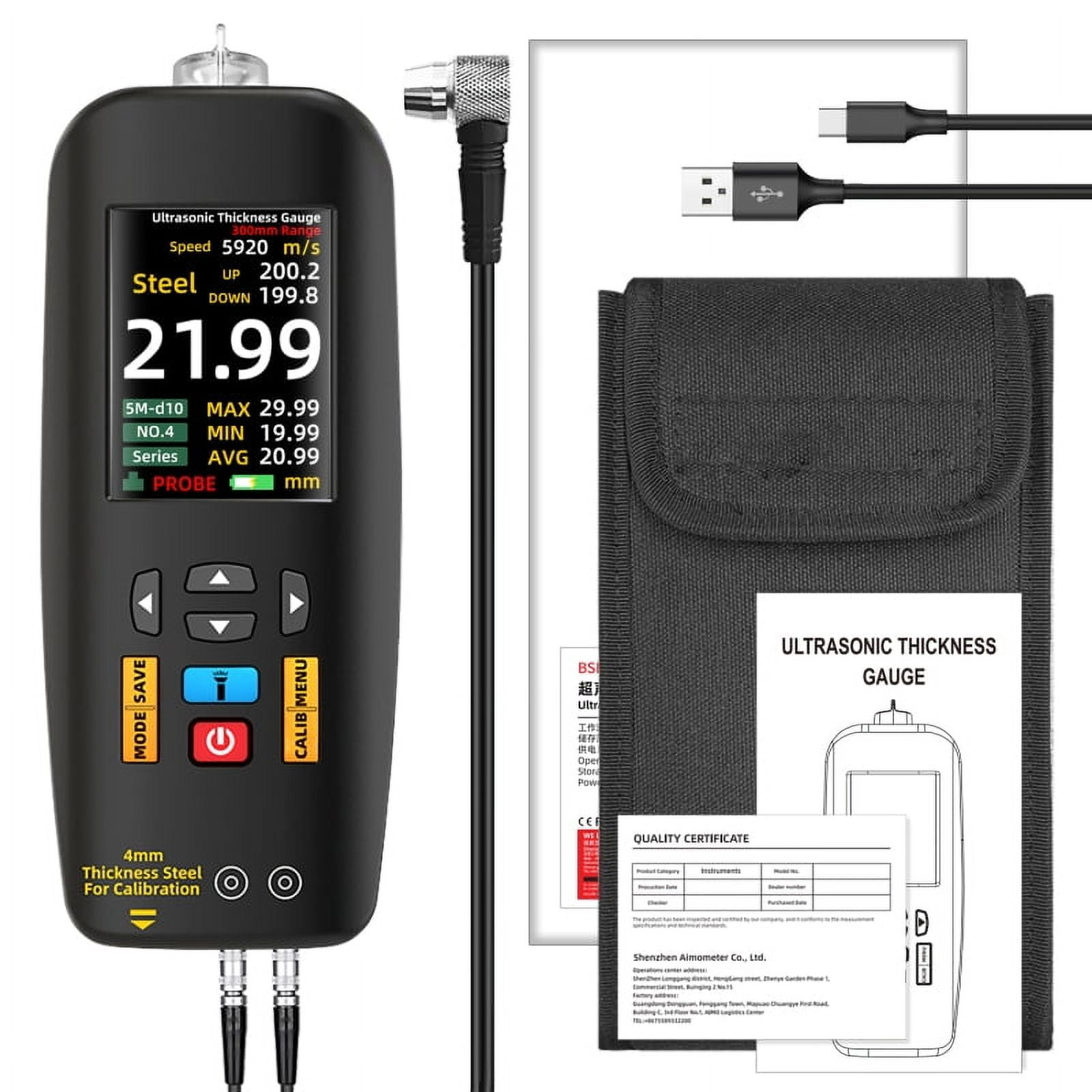 T7 Digital Ultrasonic Thickness Gauge High-precision Pipe Thickness ...