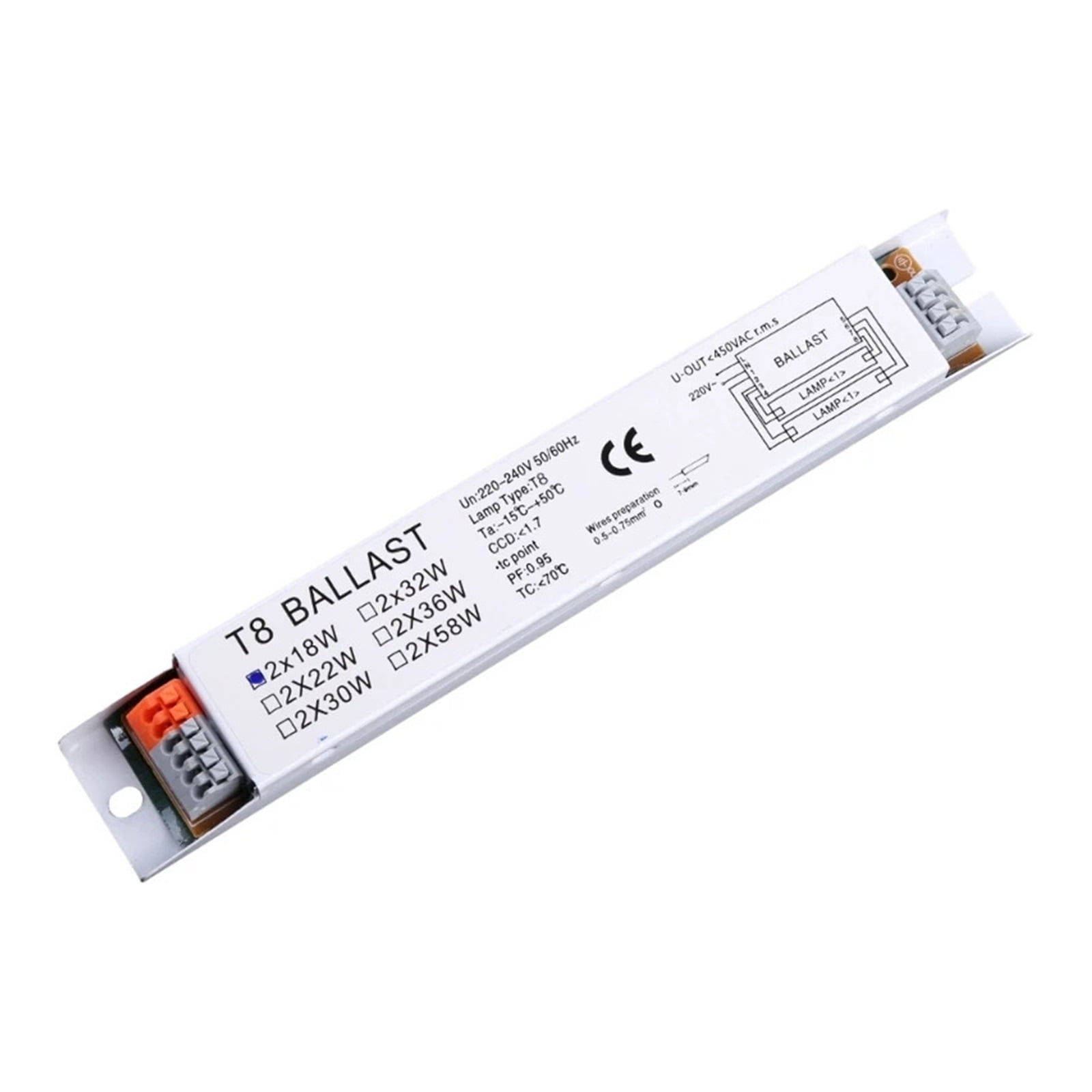T8 220-240V AC 2x58W Wide Voltage Electronic Ballast Fluorescent Lamp ...