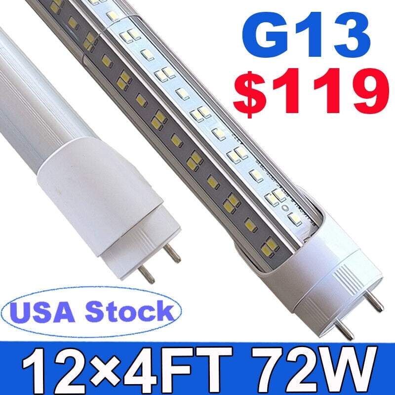 T8 4FT LED Tube 72W 6000K~6500K Double-end Bypass Ballast G13 Bi-Pin ...