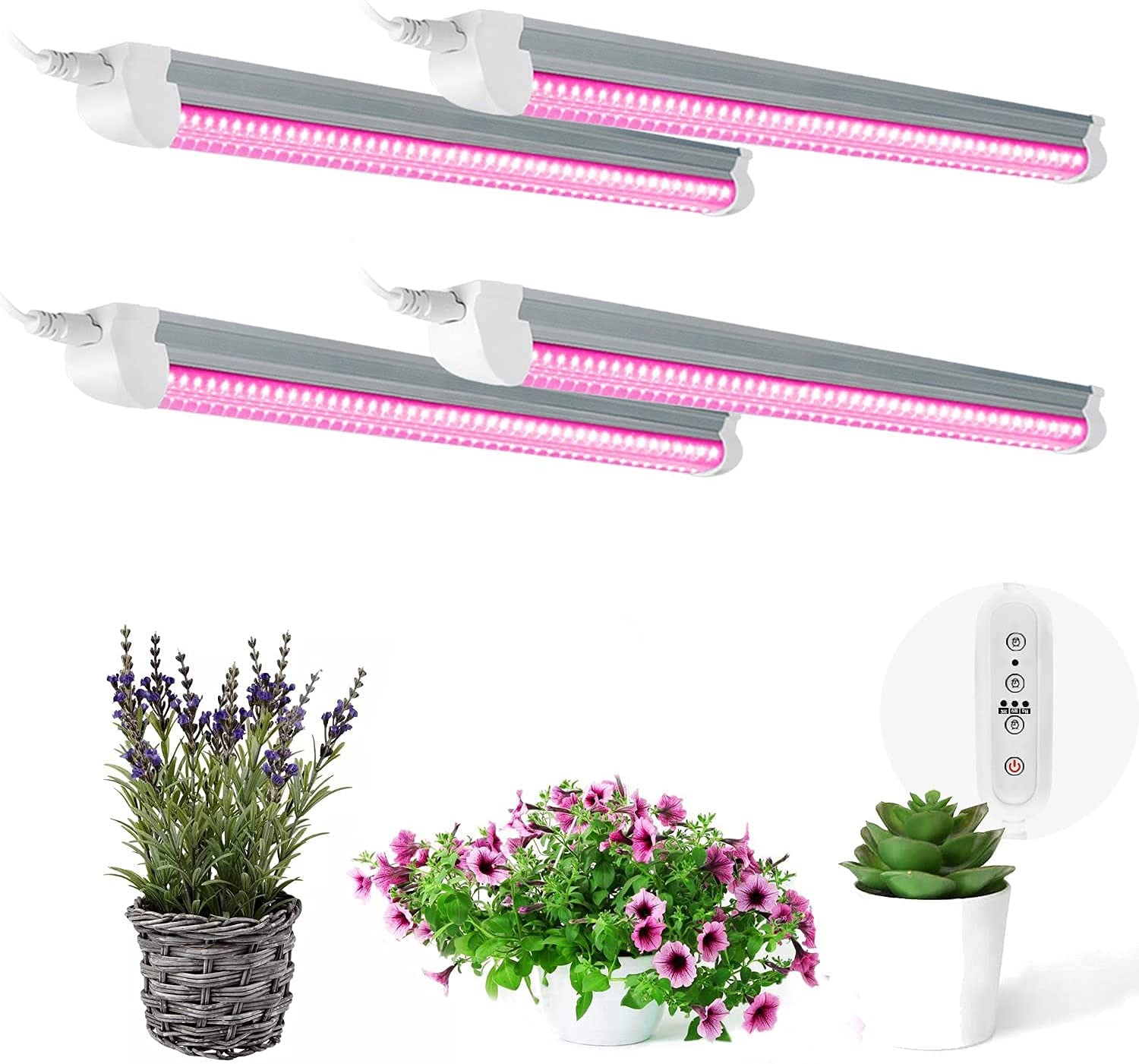 Rosnek Led Grow Lights Strips for Indoor Plants, Sunlight Full Spectrum ...