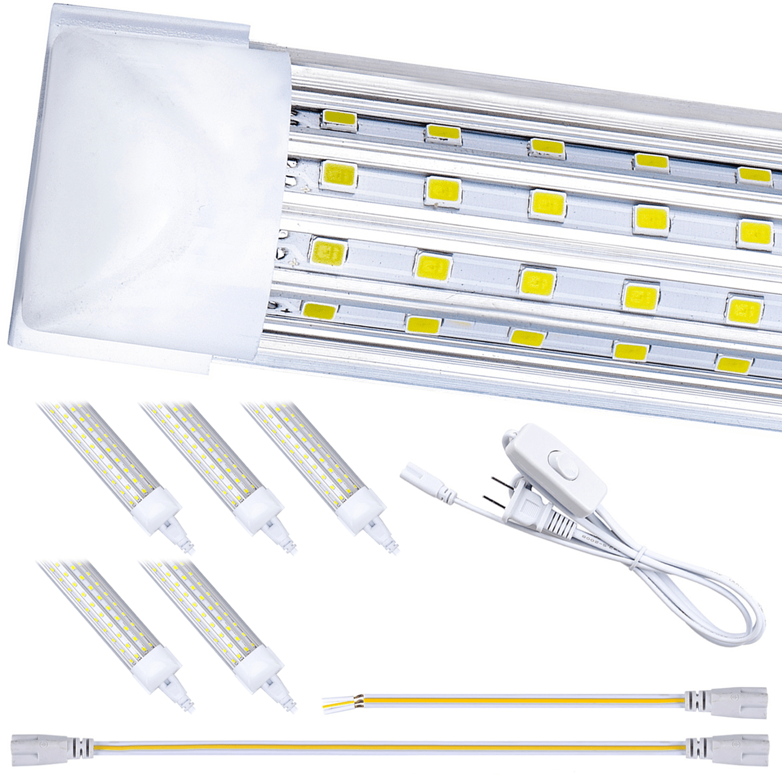 4ft T8 LED Tube Shop Light Fixtures, Linkable U Type, Daylight 60W ...