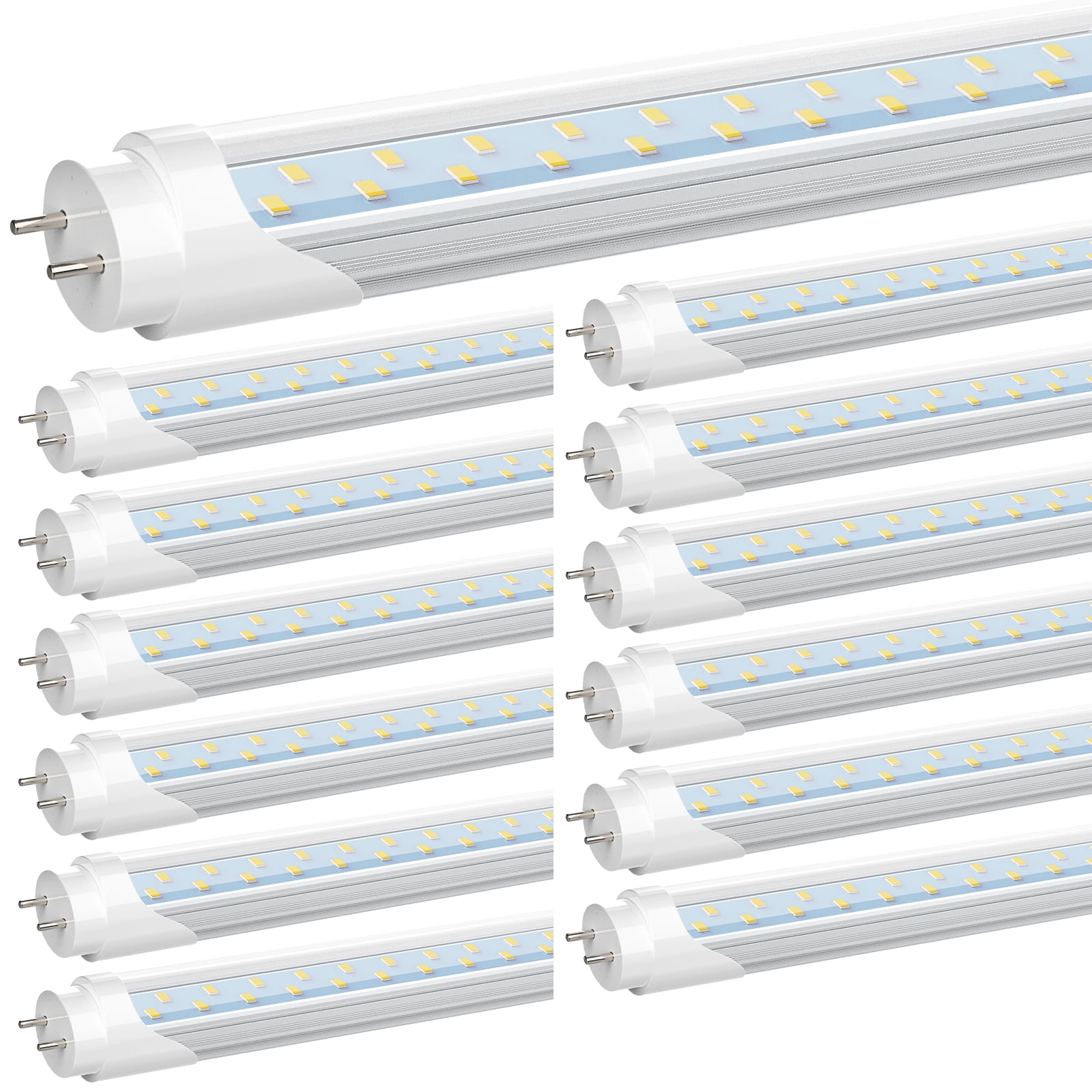 T8 4ft LED Tube Light Bulbs,Dual Row 28W 5000K,Dual-end Powered,ETL ...
