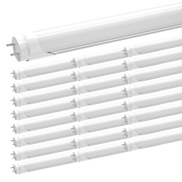 JESLED T8 4ft LED Tube Light Bulbs,Dual Row 28W 5000K,Dual-end Powered ...