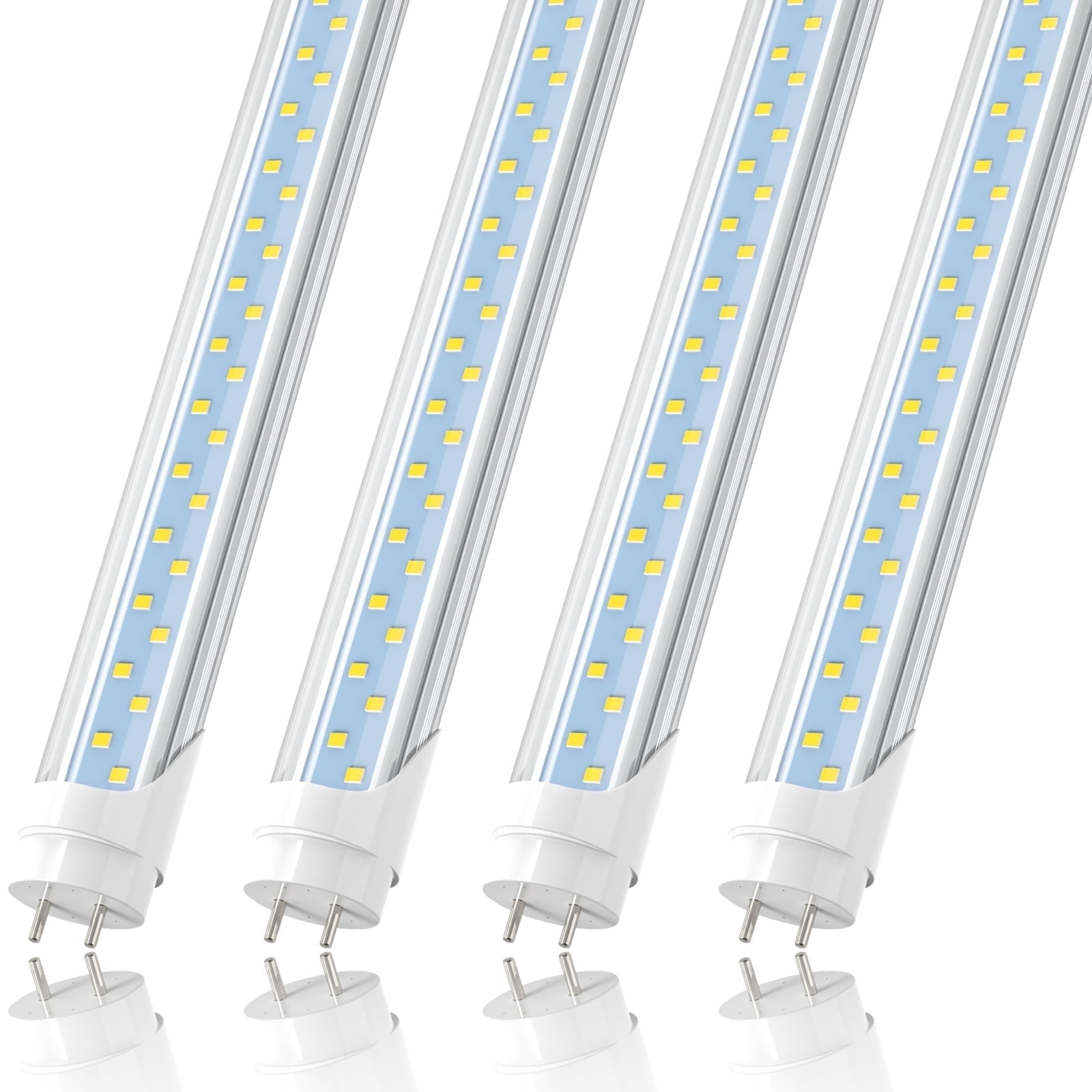 T8 4ft LED Tube Light Bulbs,Dual Row 28W 6500K,Dual-end Powered,ETL ...
