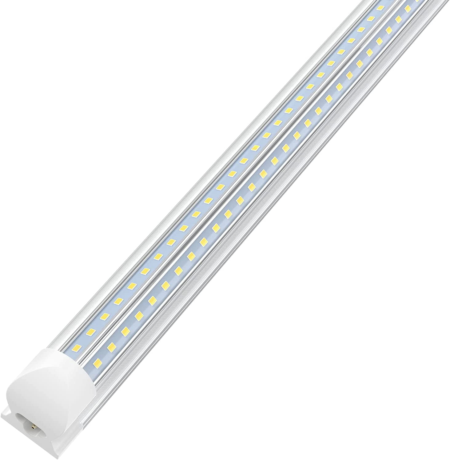 T8 6ft Linkable LED Shop Light Fixtures , V Shape, 54w 6000K COOL White ...