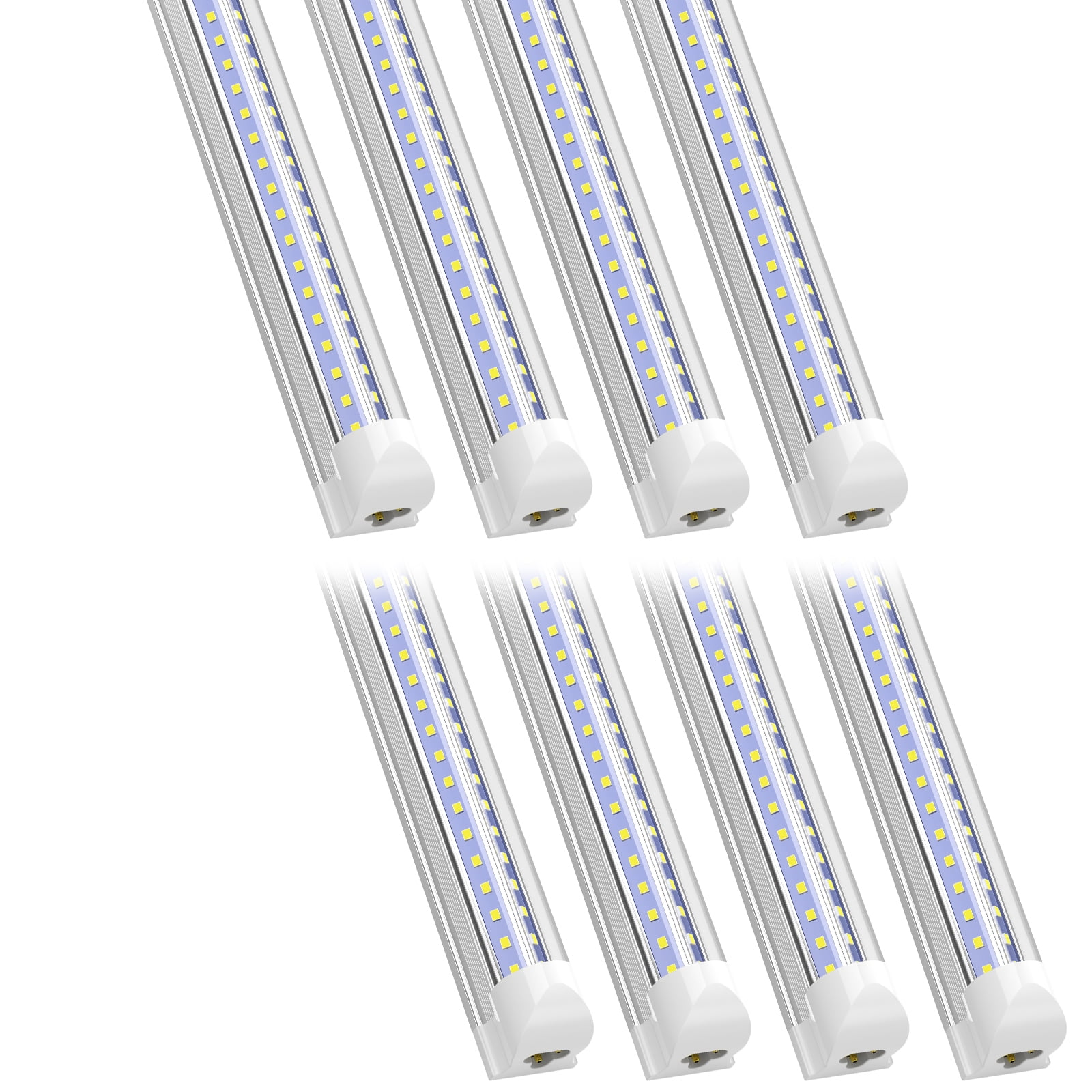 T8 6ft Linkable LED Shop Light Fixtures , V Shape, 54w 6000K COOL White ...